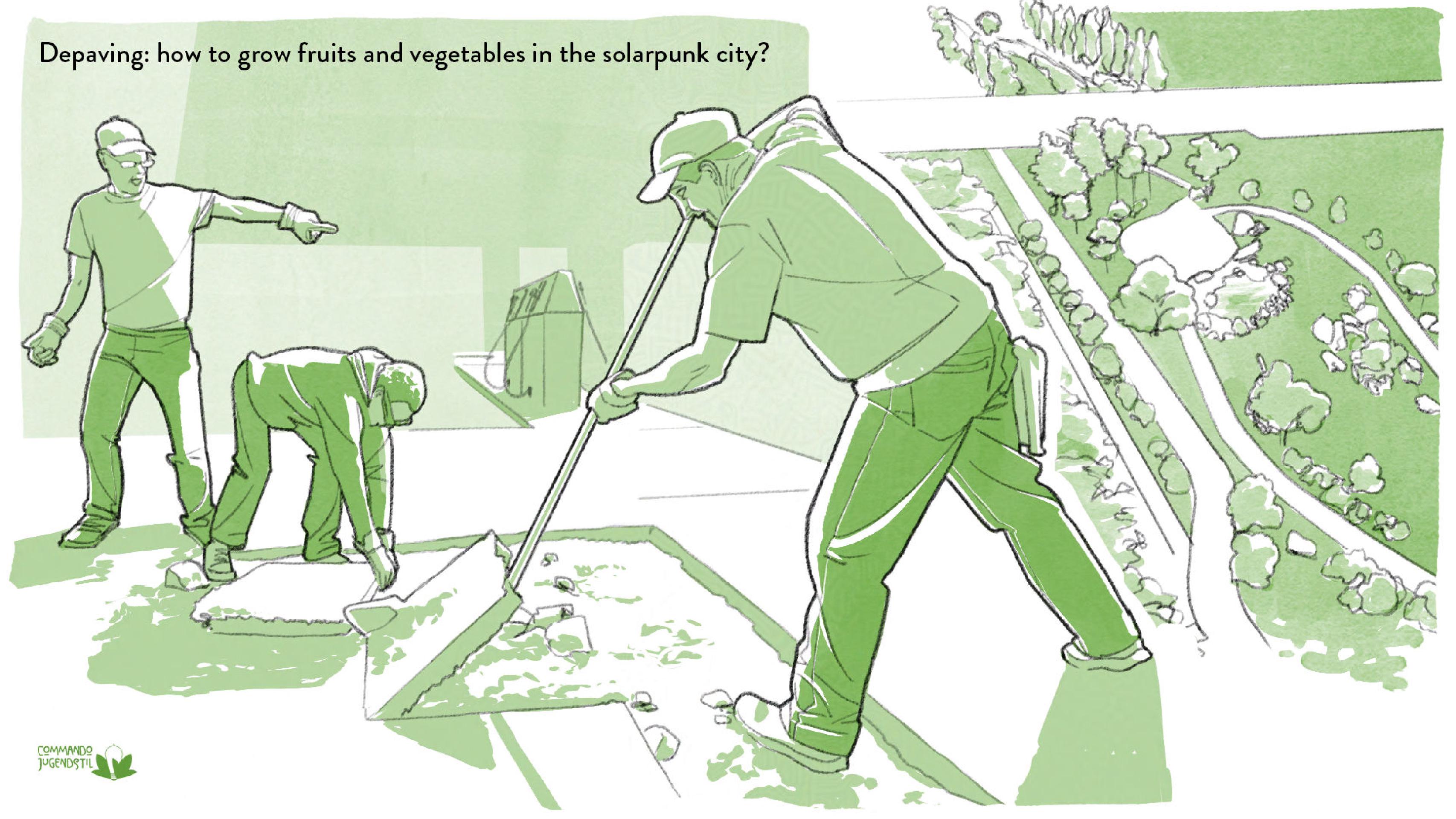 Depaving: how to grow fruits and vegetables in the solarpunk city? · Story Seed Library